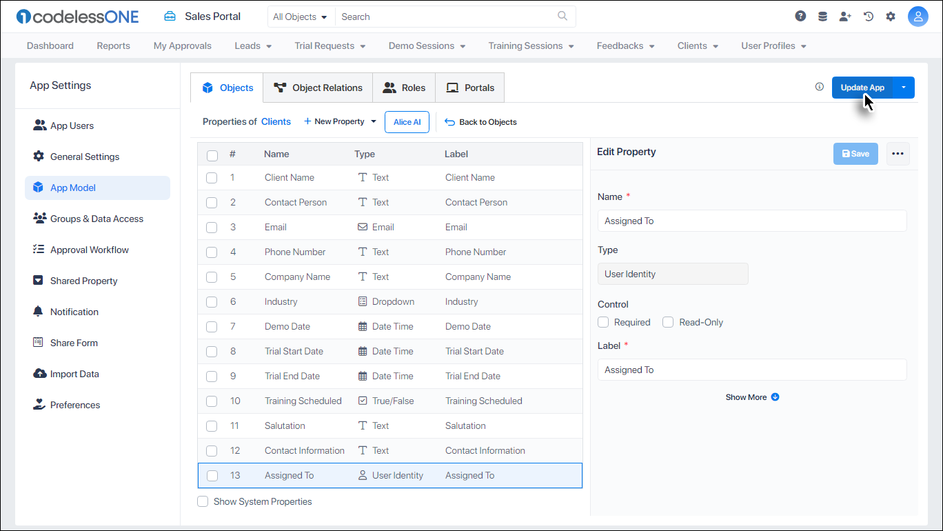 Streamlining adding Properties using the Property Template - Codeless ONE