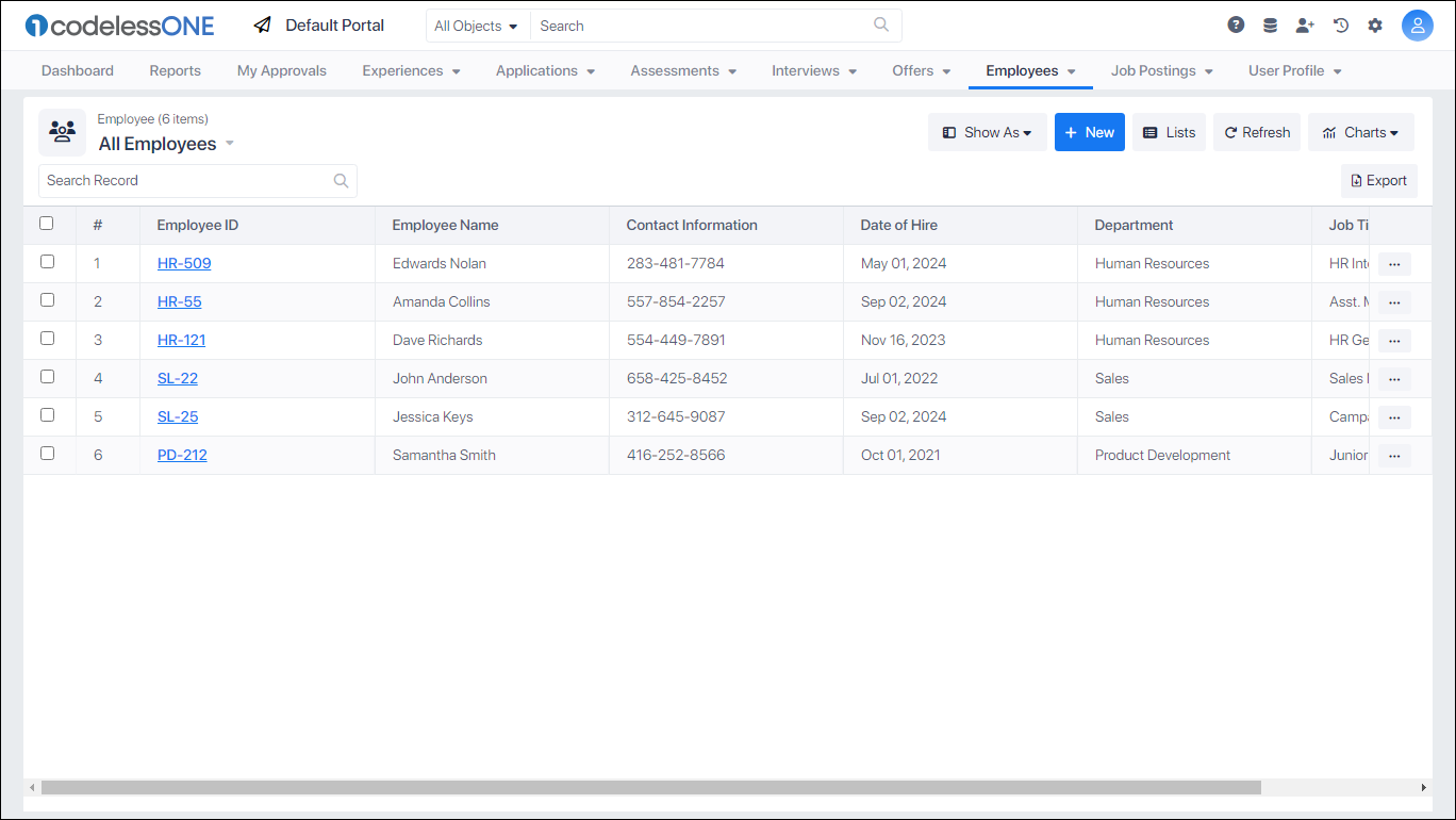 Creating an app using a pre-existing template - Codeless ONE