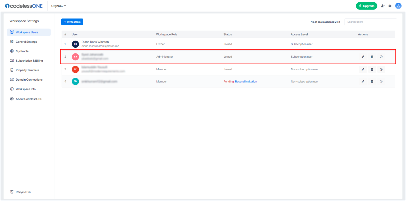 How to Delete a User? - Codeless ONE