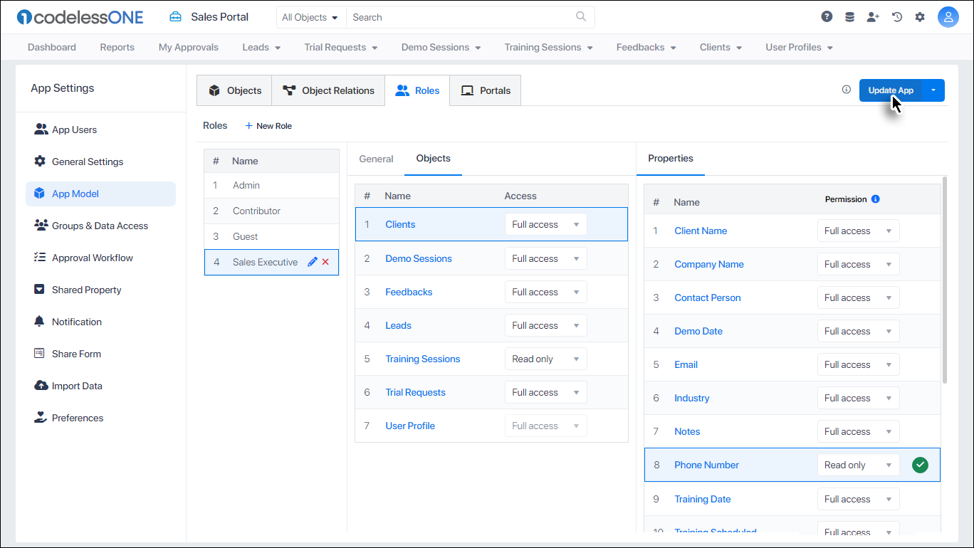 Editing Roles in Codeless ONE : A Detailed Guide - Codeless ONE