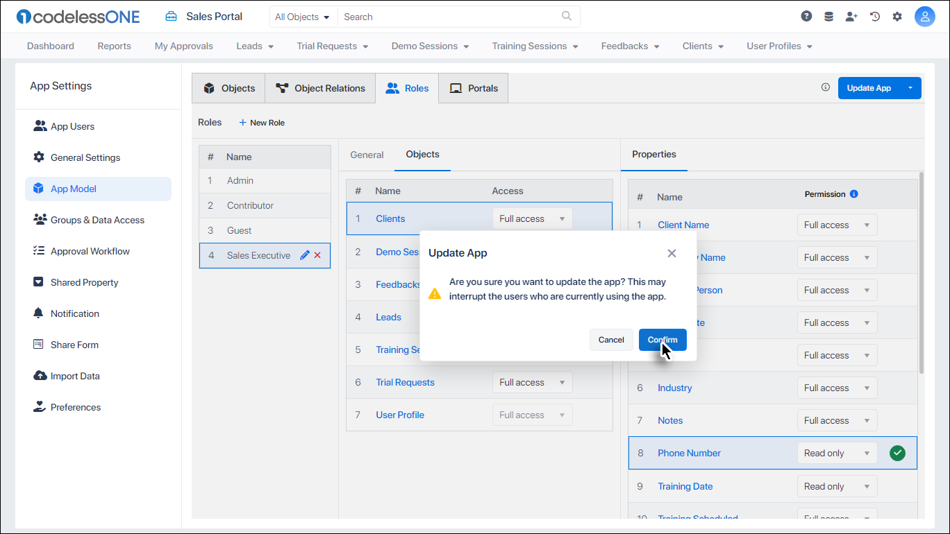 Editing Roles in Codeless ONE : A Detailed Guide - Codeless ONE