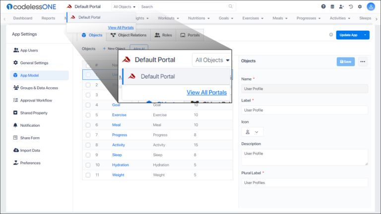 How to Disable and Enable a Portal in Your Application - Codeless ONE