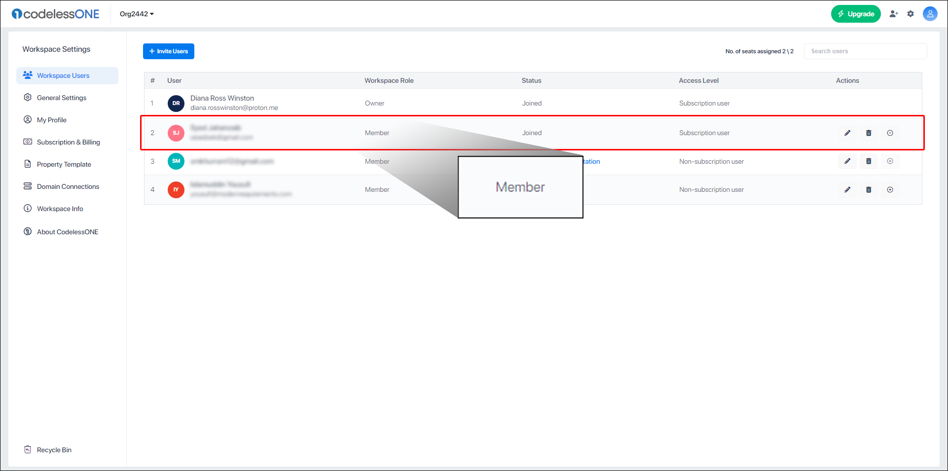 How to update user access levels? - Codeless ONE