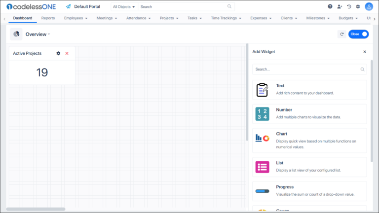 Dashboard Widgets: How to add Number, Chart, Gauge and Calendar ...
