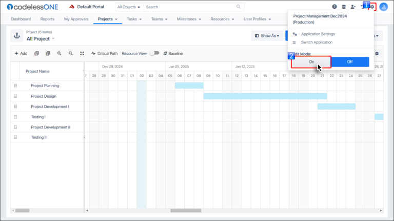 Mapping properties for the Gantt Chart - Codeless ONE